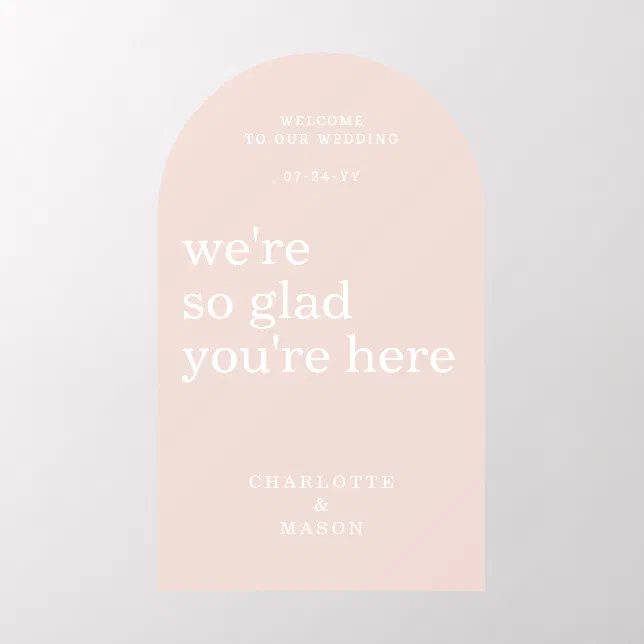 Wedding Welcome Sign Simple Modern Seashell White Wall Decal | Zazzle