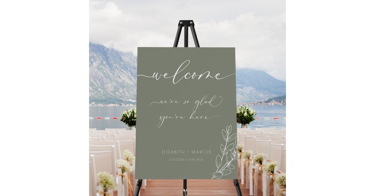 Wedding Welcome Sign | We're So Glad You're Here | Zazzle
