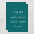 Wedding welcome. Teal Weekend itinerary Timeline Invitation | Zazzle