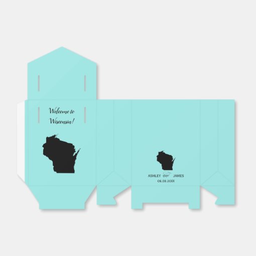 Wedding Welcome to Wisconsin Favor Box with Map | Zazzle