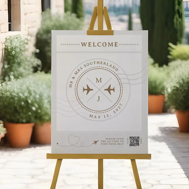 Wedding Welcome Travel Theme Photo Foam Board | Zazzle