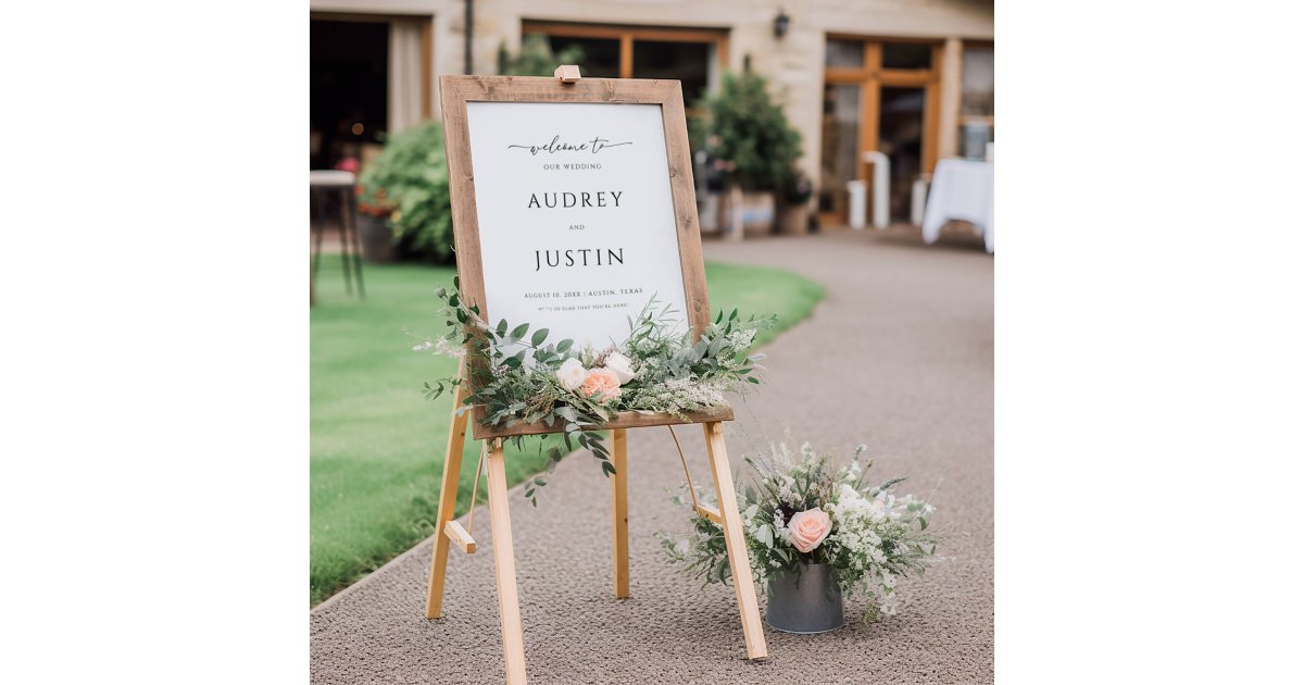 Wedding Welcome Trendy Script Simple Design Poster | Zazzle