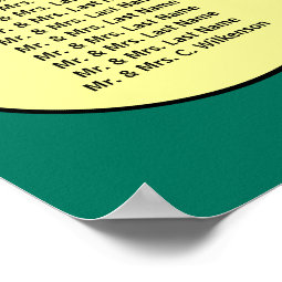 Wedding Yellow Green 18 Table Seating Chart | Zazzle