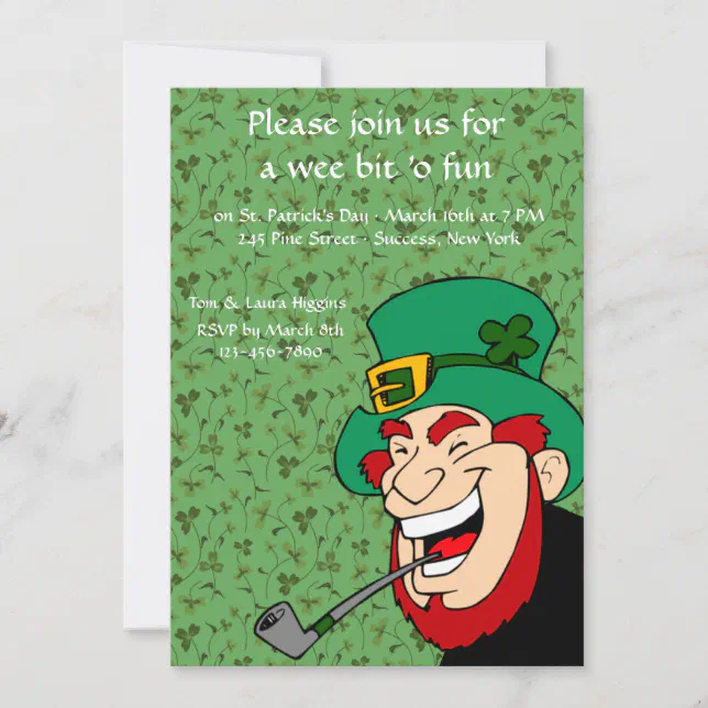 Wee Bit 'o Fun St. Patrick's Party Invitation | Zazzle