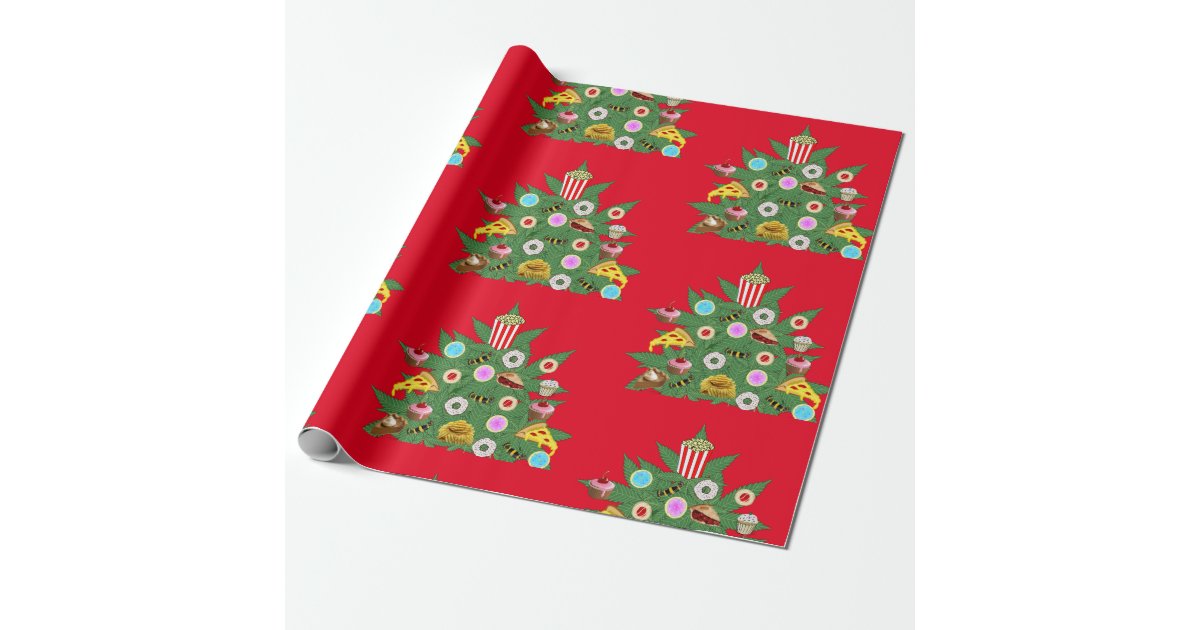 Weed Christmas Tree Personalized Wrapping Paper | Zazzle