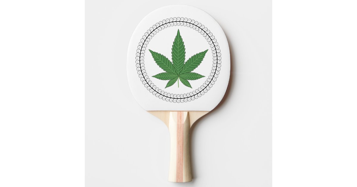 Weed Leaf Tree Swirl Trim Personalized Ping Pong Paddle | Zazzle