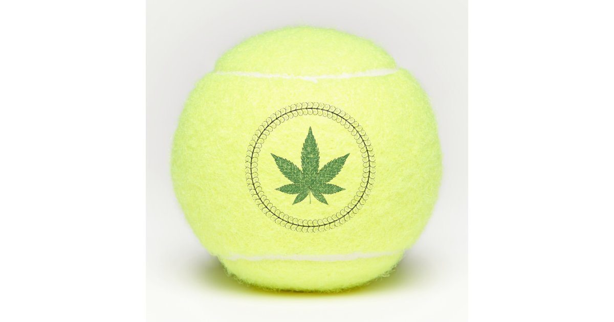 Weed Leaf Tree Swirl Trim Personalized Tennis Balls | Zazzle