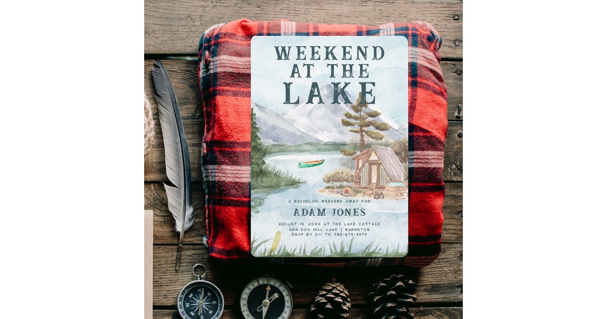 Weekend at the Lake | Bachelor Party Invitation | Zazzle
