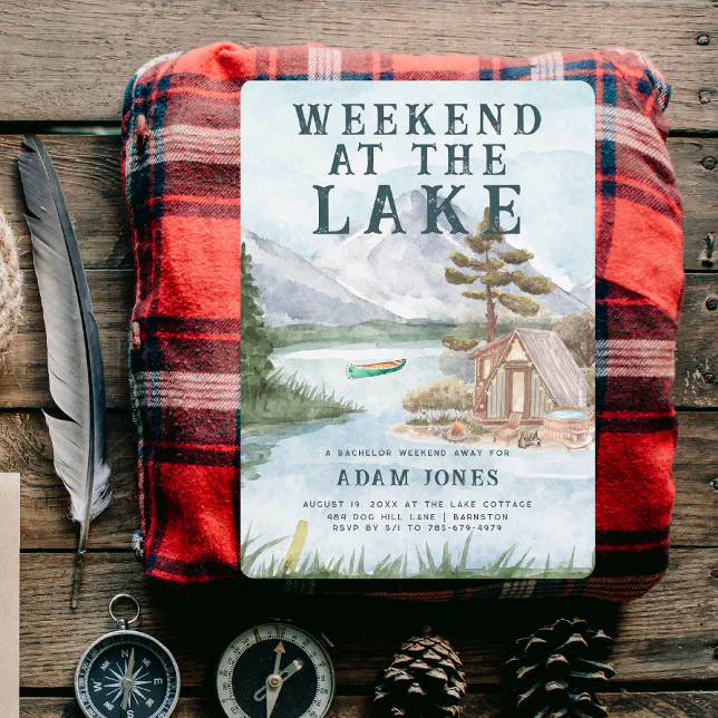 Weekend at the Lake | Bachelor Party Invitation | Zazzle