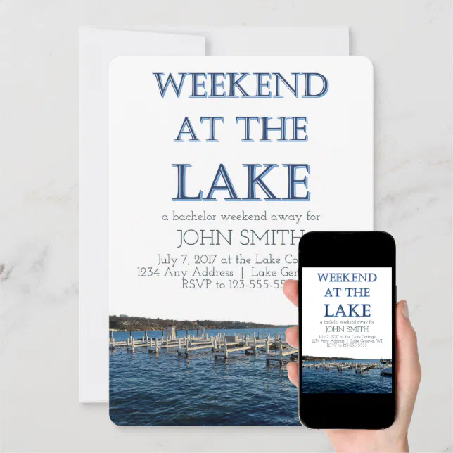 Weekend at the Lake Bachelor Party Invitation | Zazzle
