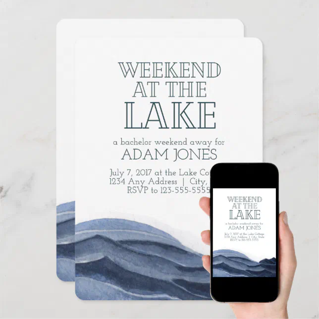 Weekend at the Lake Bachelor Party Invitation | Zazzle