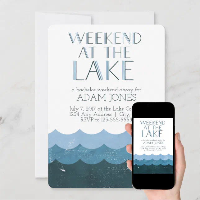 Weekend at the Lake Bachelor Party Invitation | Zazzle