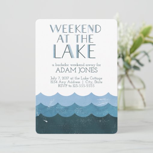 Weekend at the Lake Bachelor Party Invitation | Zazzle