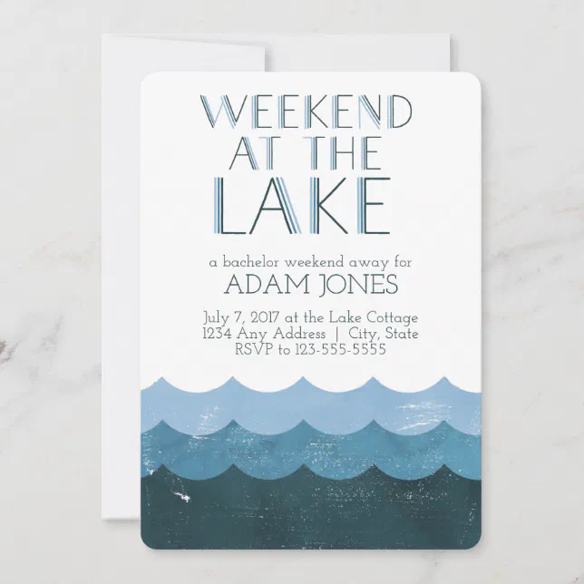 Weekend at the Lake Bachelor Party Invitation | Zazzle