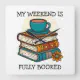 Weekend Fully Booked Book Lovers Square Wall Clock | Zazzle