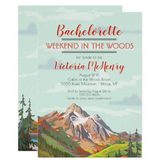 Weekend Getaway Mountain Woods Invitations | Zazzle.com
