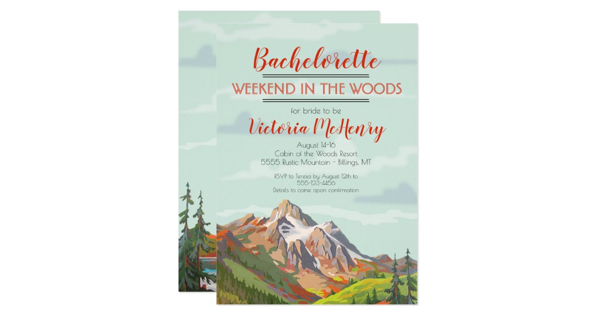 Weekend Getaway Mountain Woods Invitations | Zazzle.com