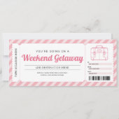 Weekend Getaway Trip Pink Gift Travel Voucher Invitation | Zazzle