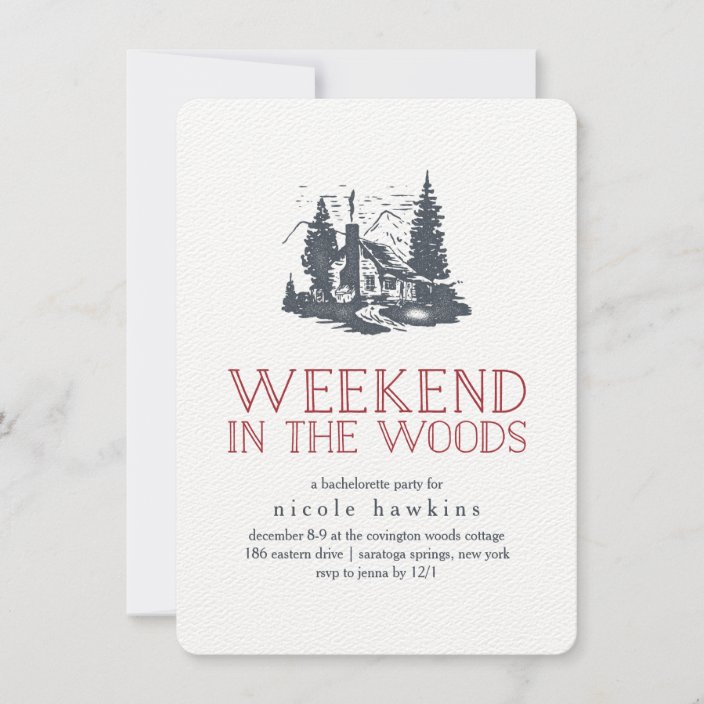 Weekend in the Woods Bachelorette Party Invitation | Zazzle.com