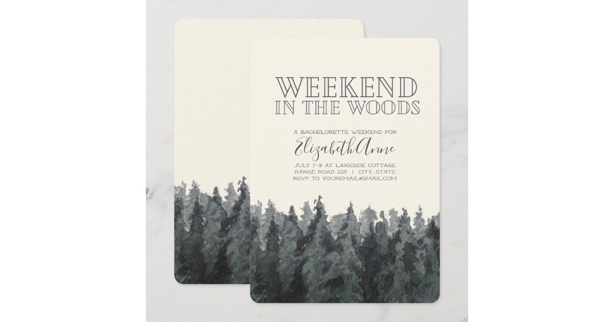 Weekend in the Woods Party Invitation | Zazzle