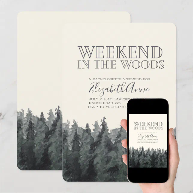 Weekend in the Woods Party Invitation | Zazzle