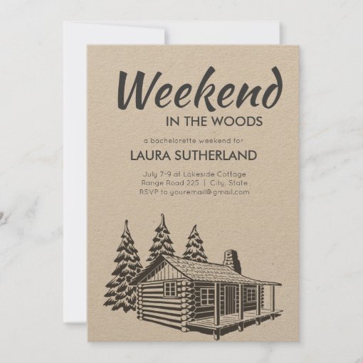 Weekend in the Woods Party Invitation | Zazzle