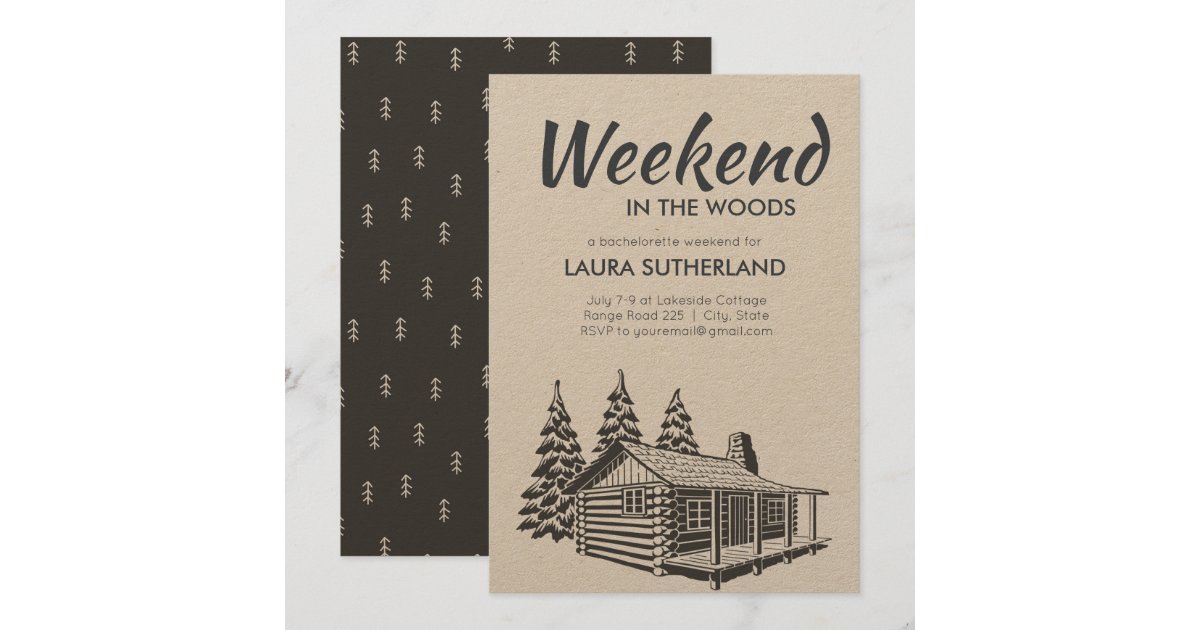 Weekend in the Woods Party Invitation | Zazzle