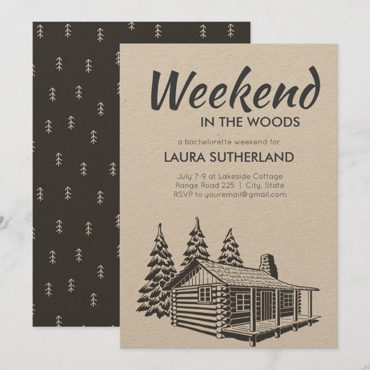 Weekend in the Woods Party Invitation | Zazzle
