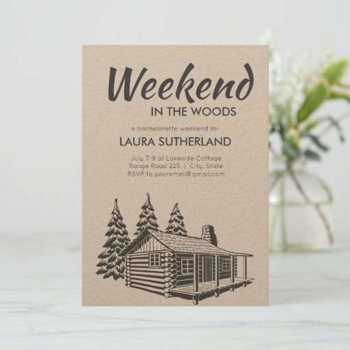 Weekend in the Woods Party Invitation | Zazzle