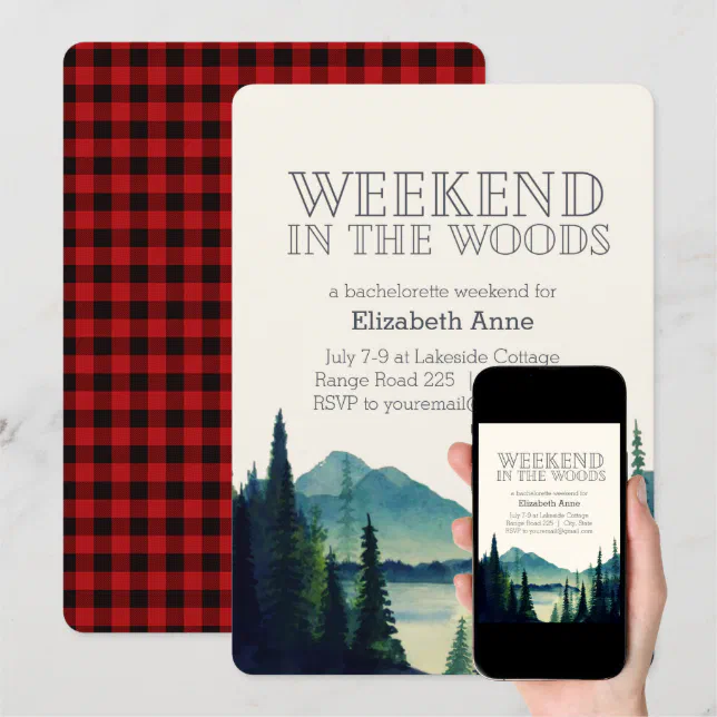 Weekend in the Woods Party Invitation | Zazzle