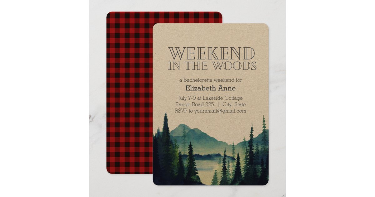 Weekend in the Woods Party Invitation | Zazzle
