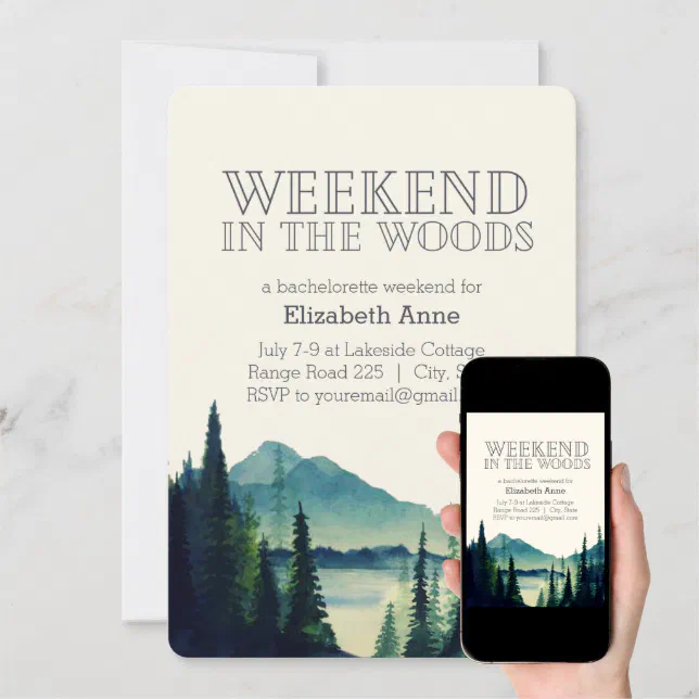 Weekend in the Woods Party Invitation | Zazzle