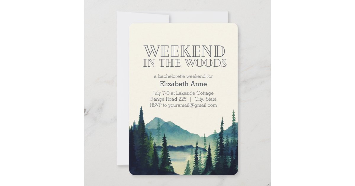 Weekend in the Woods Party Invitation | Zazzle