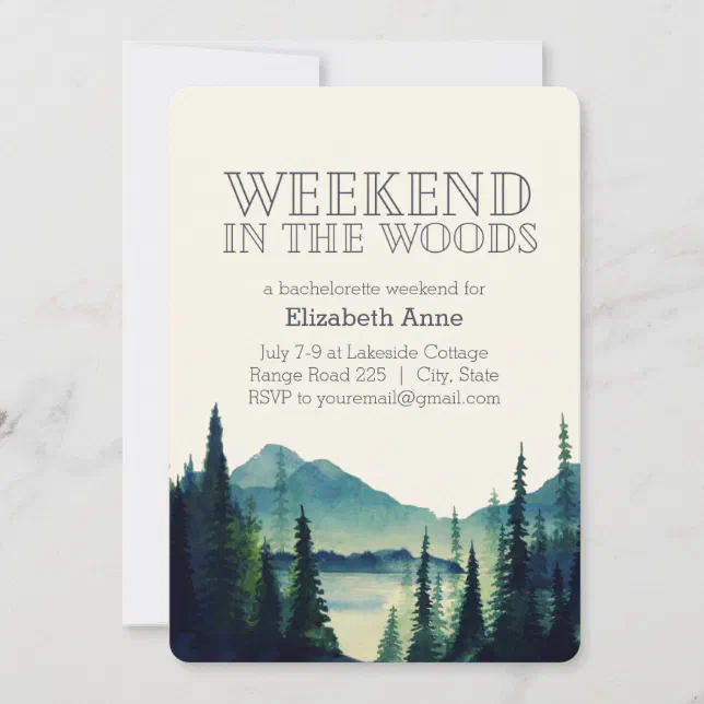 Weekend in the Woods Party Invitation | Zazzle