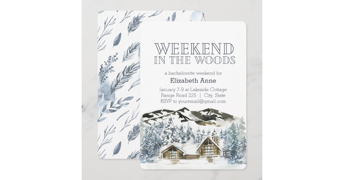 Weekend in the Woods | Winter Party Invitation | Zazzle
