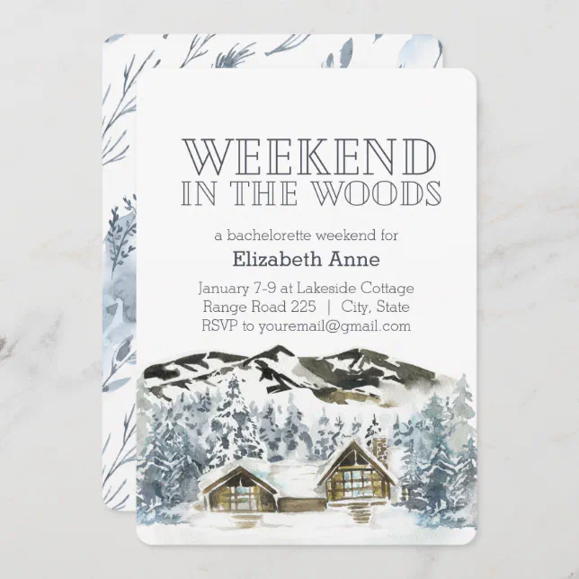 Weekend in the Woods | Winter Party Invitation | Zazzle