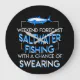 Weekend Saltwater Fishing With Swearing Large Clock | Zazzle