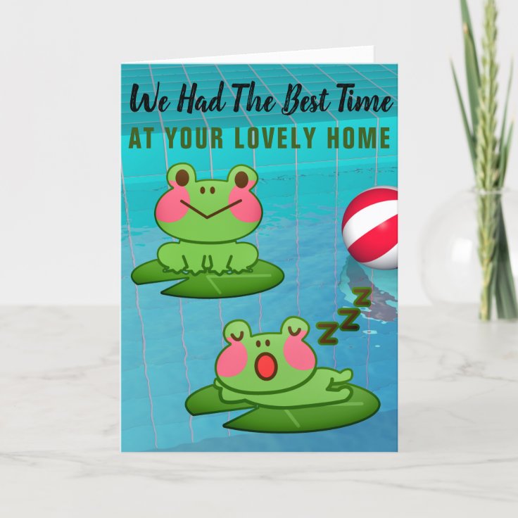 Weekend Stay with Frog Design Thank You Card | Zazzle