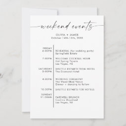 Weekend Wedding Event List, Wedding Welcome Letter Invitation | Zazzle
