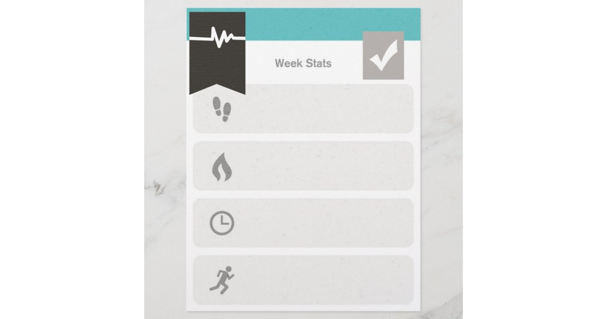 Weekly Exercise Status and Goals Planner | Zazzle