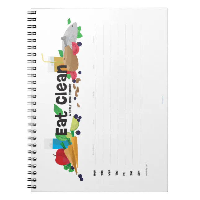 Weekly Food Planner Notebook | Zazzle