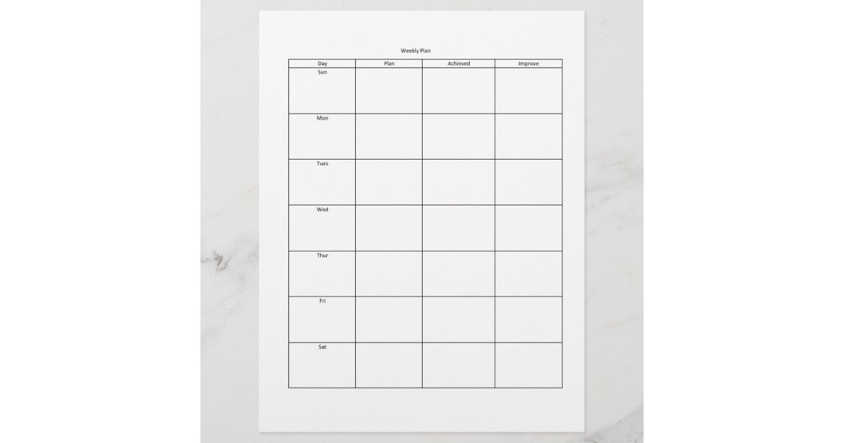 Weekly Plan Letterhead | Zazzle