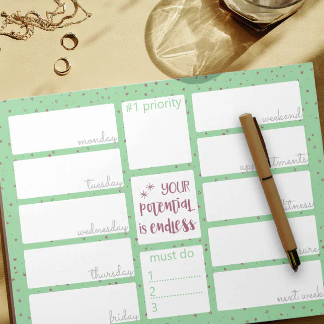 Weekly Planner Daily To Do List Motivational Quote Notepad | Zazzle