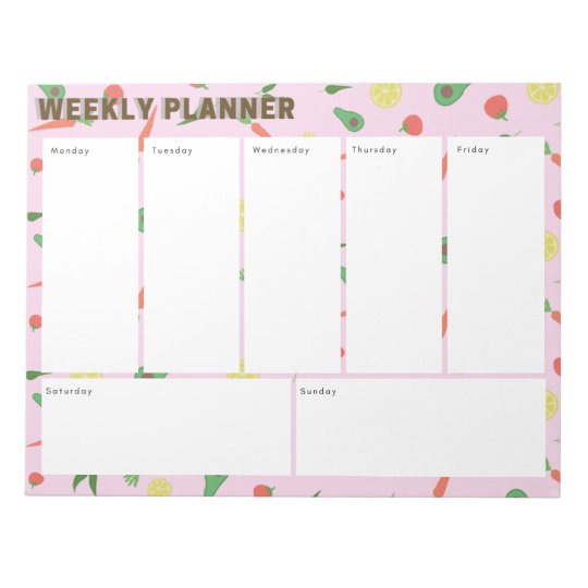 Weekly Planner Notepad | Zazzle.com