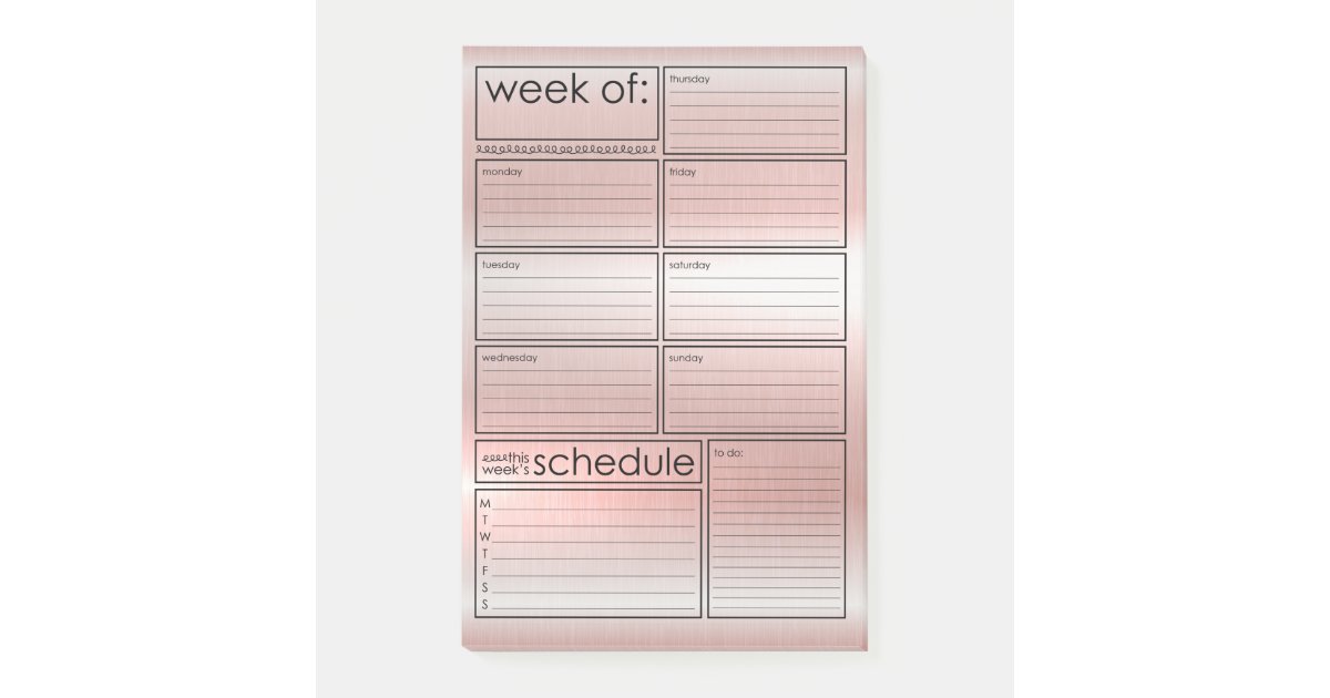weekly planner Post-it® Notes | Zazzle