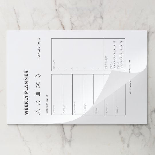 Weekly planner schedule to do list menu organizer paper pad | Zazzle.com