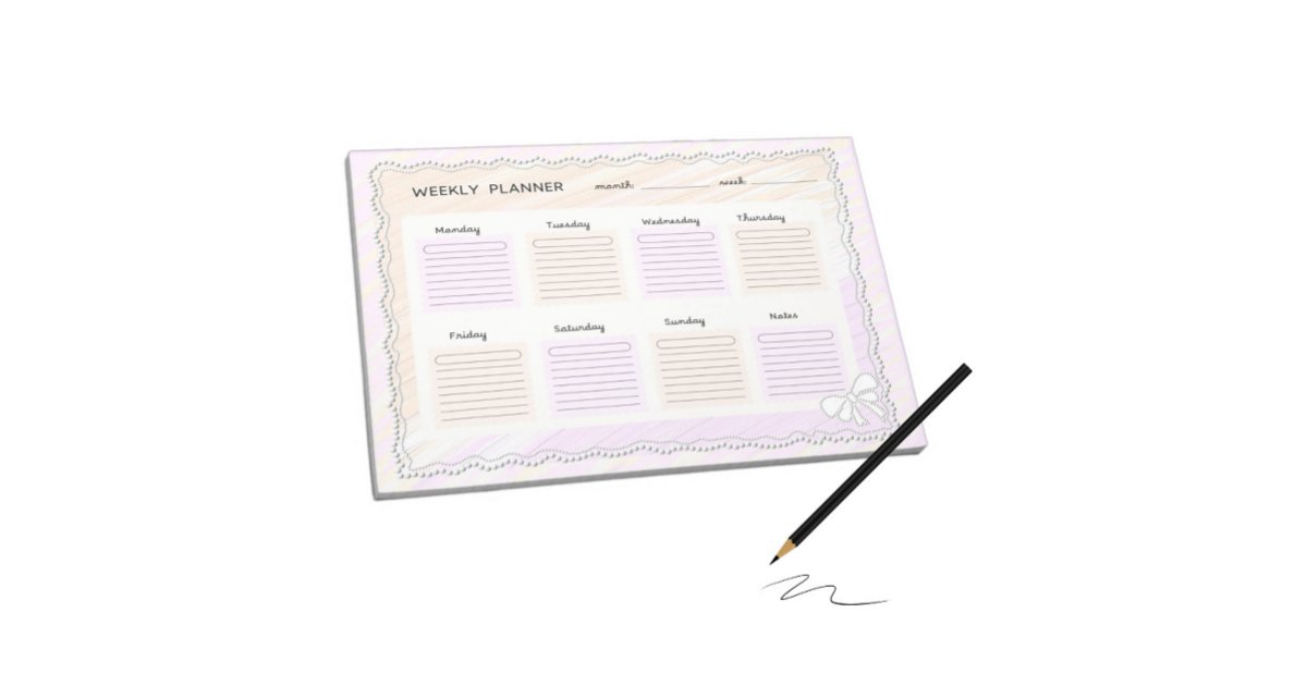 Weekly planner with pastel colors notepad | Zazzle