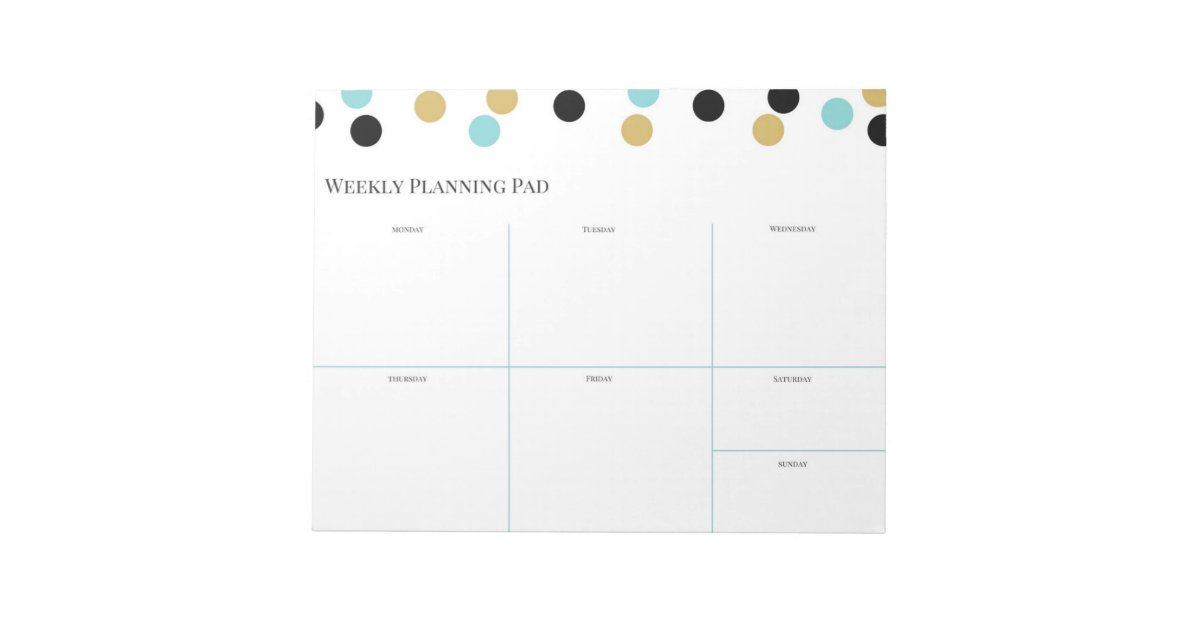 Weekly Planning Pad | Zazzle