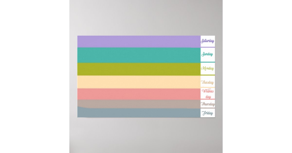 Weekly schedule poster | Zazzle