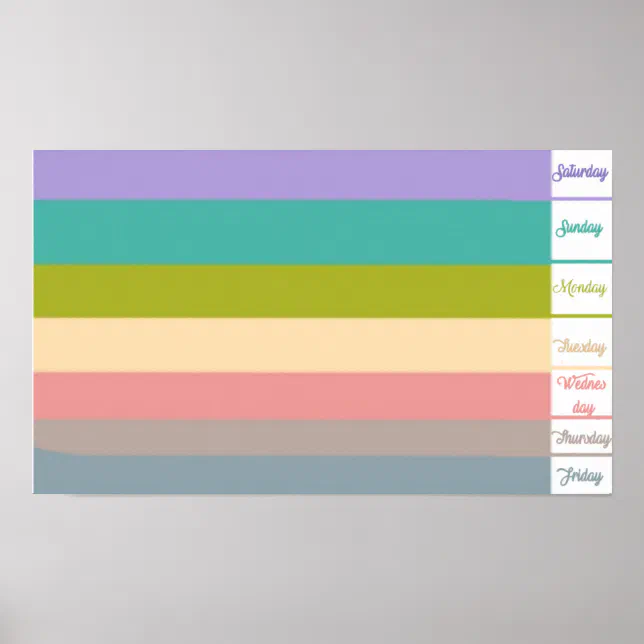 Weekly schedule poster | Zazzle